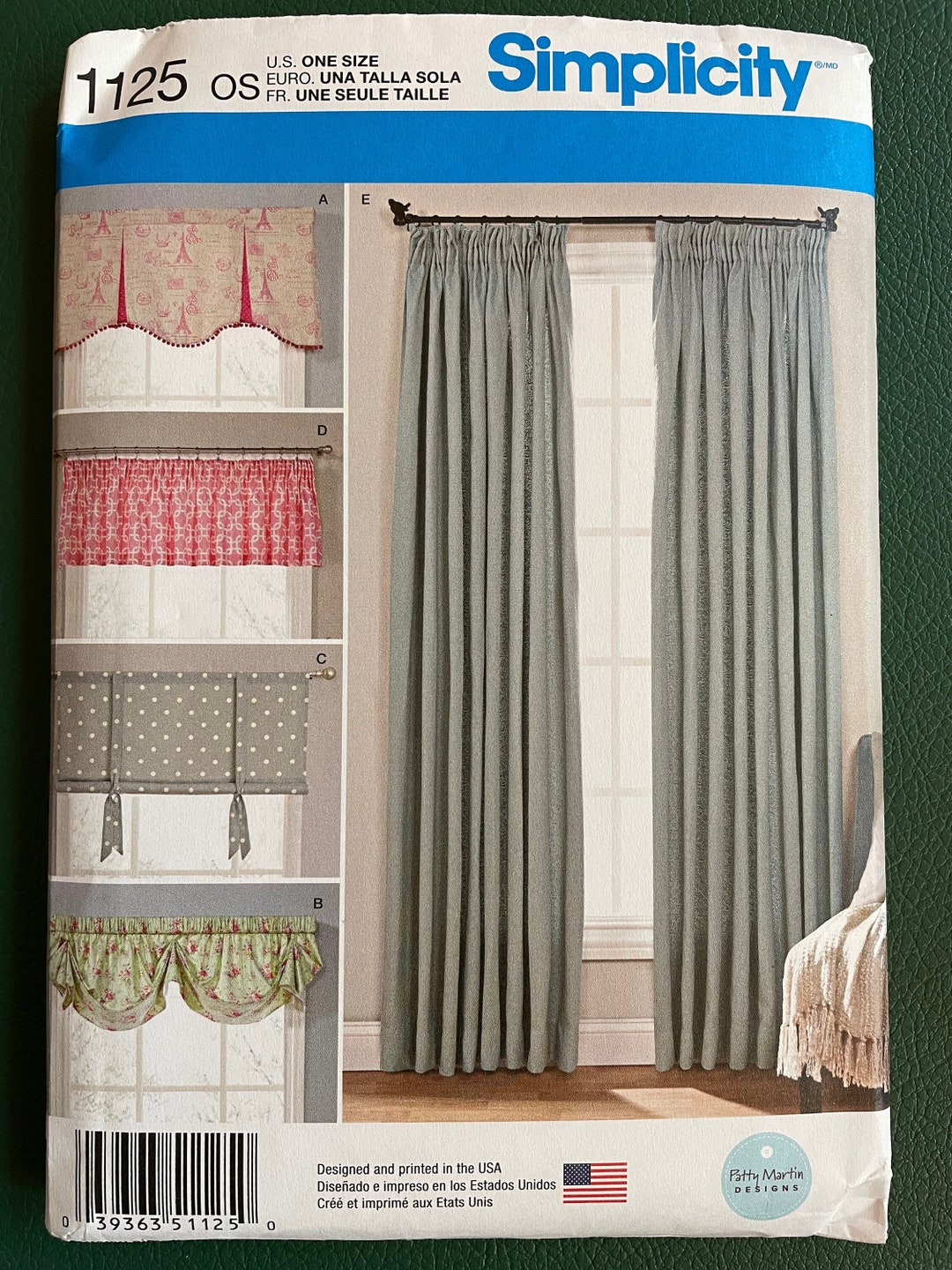 Simplicity 1125 Pattern UNCUT Window Treatments by Patty and Martin ...