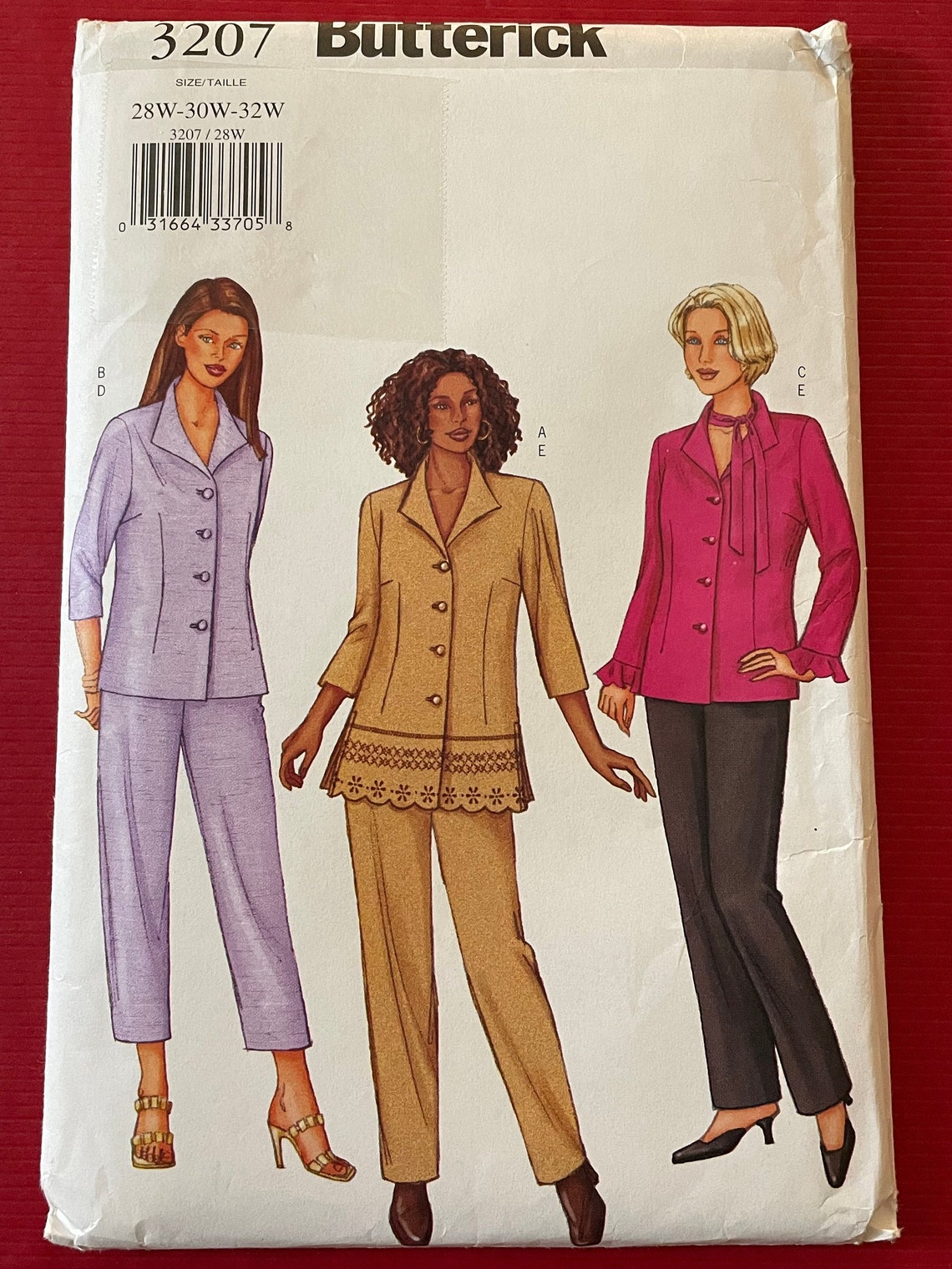 Butterick 3207 Pattern UNCUT Vintage Easy Button Front Shirt Flat ...