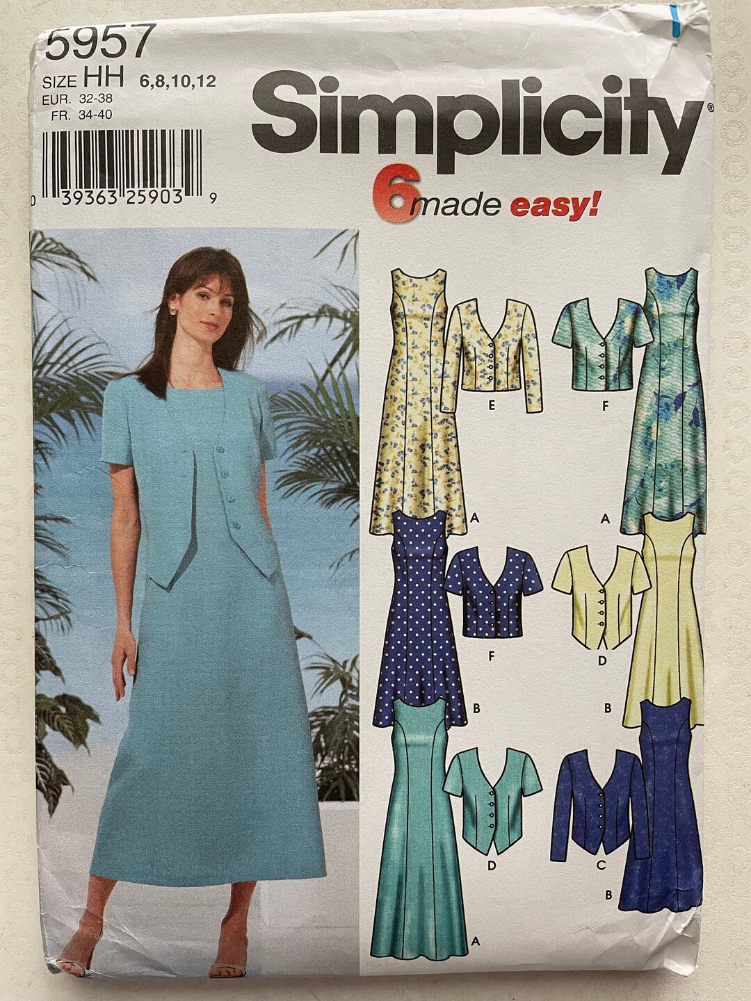 Simplicity 5957 5660 Pattern UNCUT Easy Princess Seam Dress Flared Midi ...