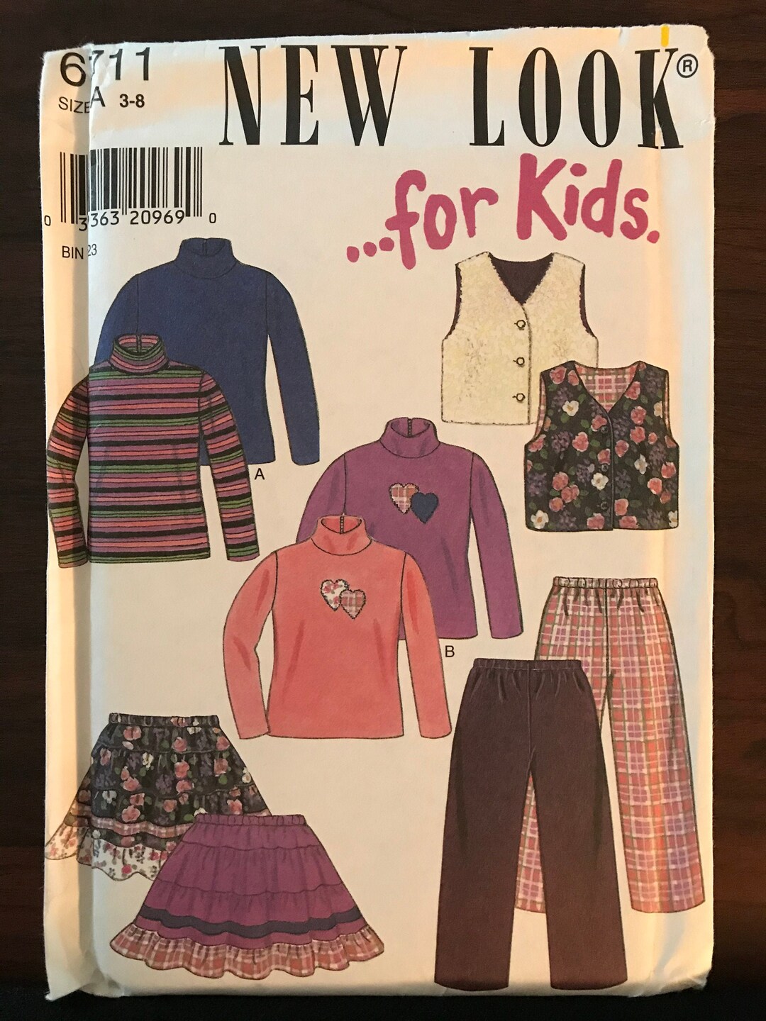 New Look 6711 Pattern UNCUT Kids Turtleneck Raised Neck Top Button ...