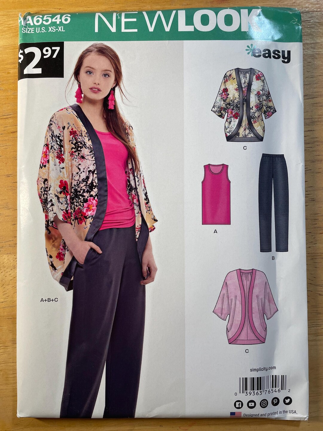 New Look 6546 Pattern UNCUT Easy Separates Stretch Knit Tank & Pull on ...