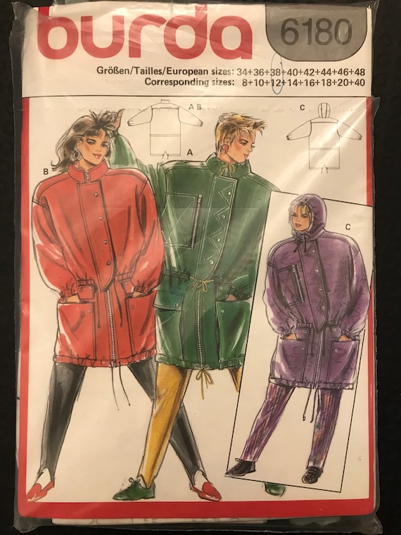 Burda 6180 Pattern CUT Complete 1980s Boxy Button Front Jacket | Etsy