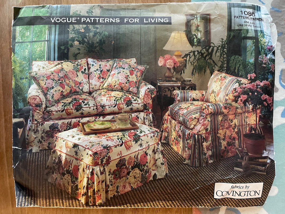 Vogue 1080 Pattern CUT Complete 1990s Vintage Fabrics by Covington for ...