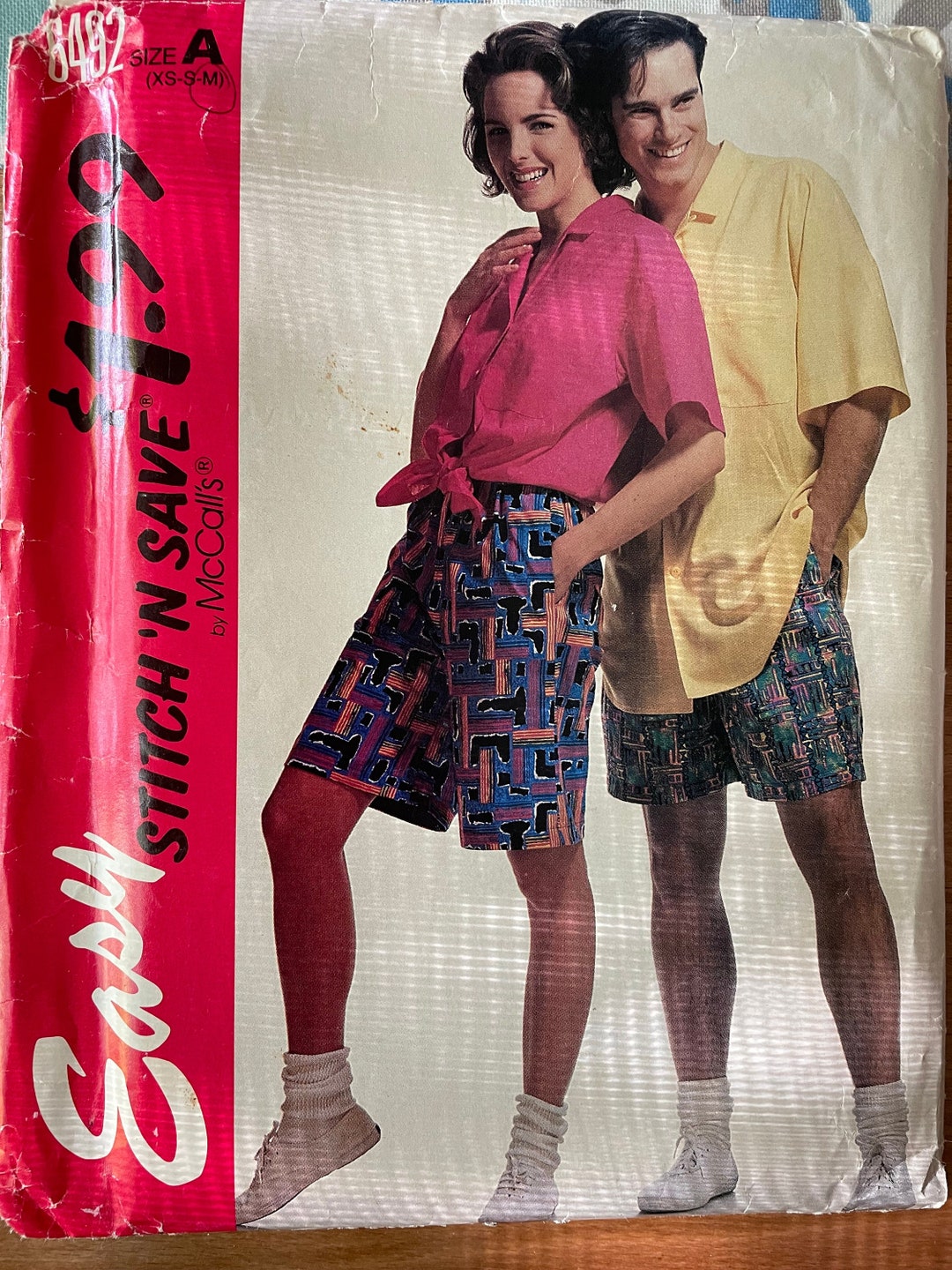 Mccalls 6492 Pattern 1990s Vintage Easy Stitch Save Unisex Button Front ...
