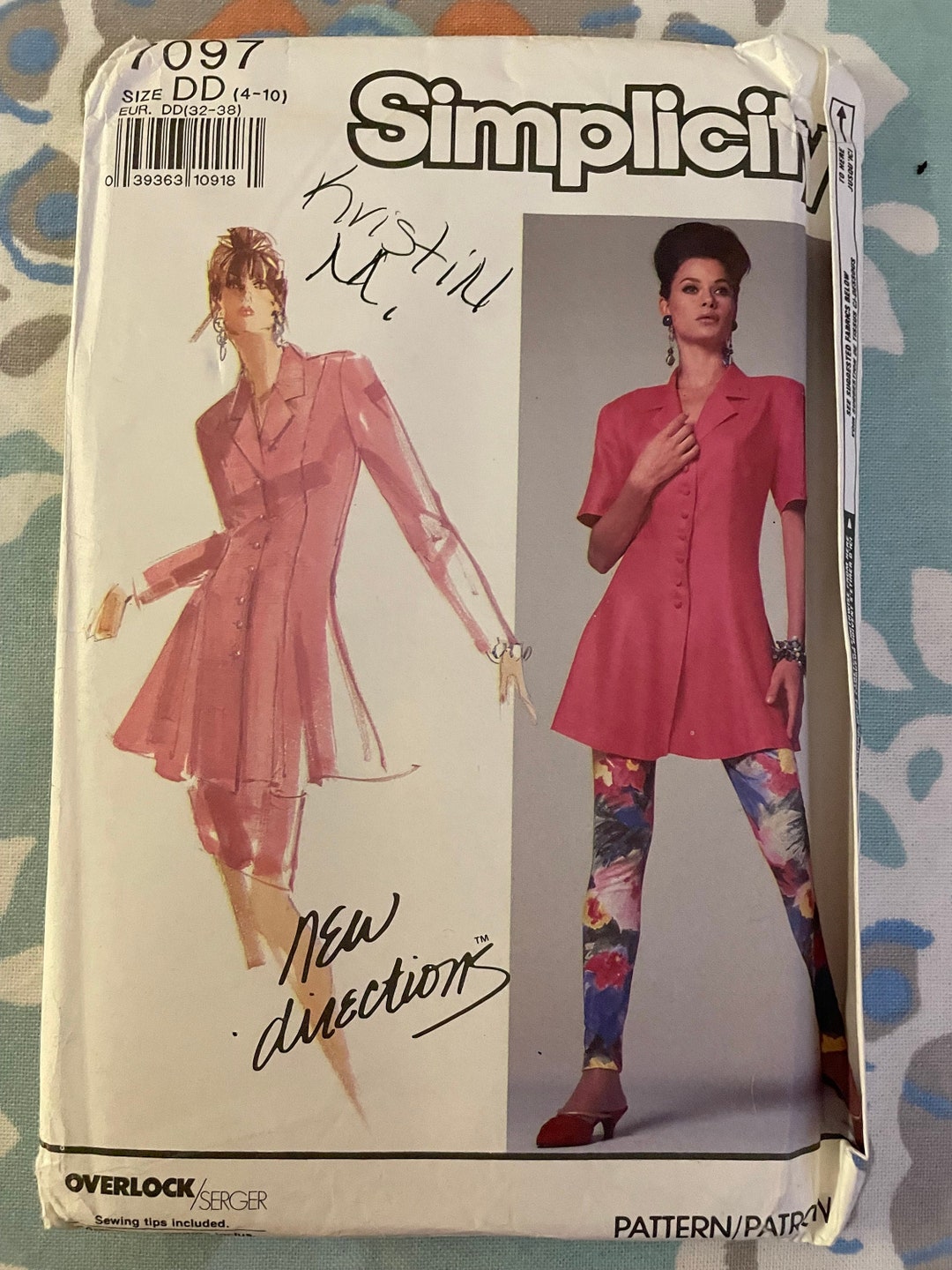 Simplicity 7097 Pattern UNCUT 1990s New Directions Button Front Collar ...