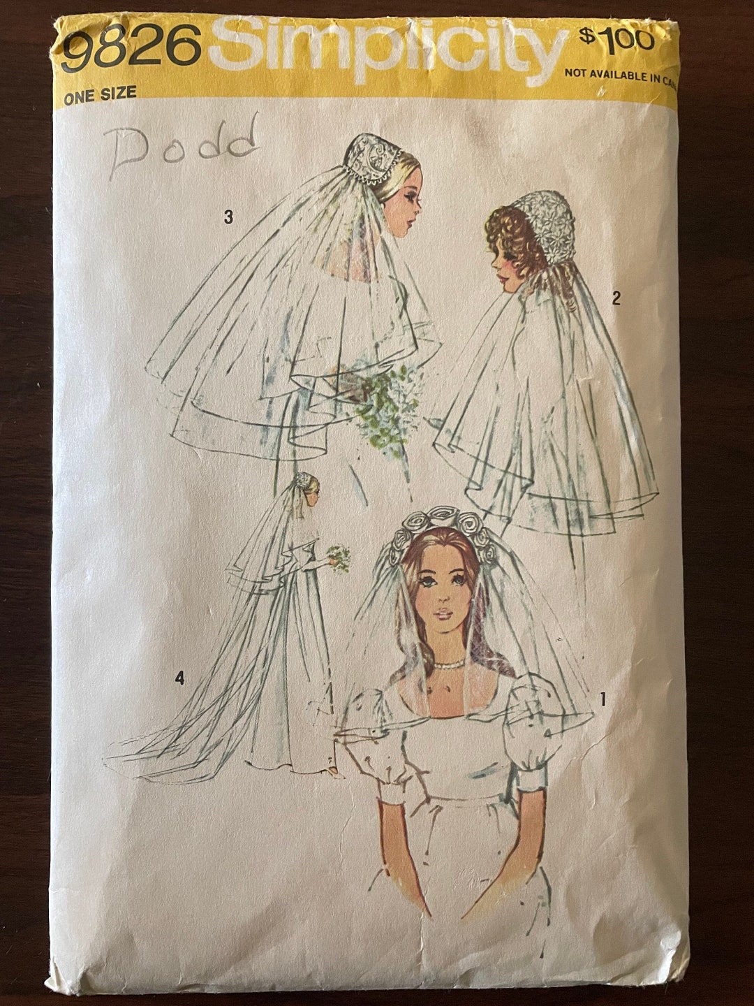 Simplicity 9826 Pattern CUT Complete 1970s Vintage Bridal Headpieces ...