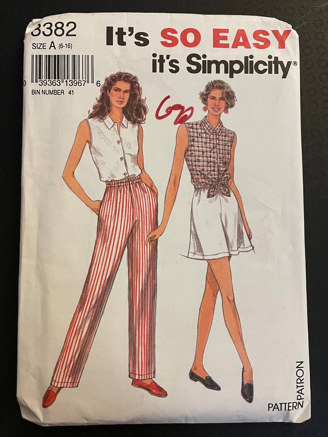 Simplicity 8382 Pattern UNCUT 1990s Vintage Easy Button Front ...