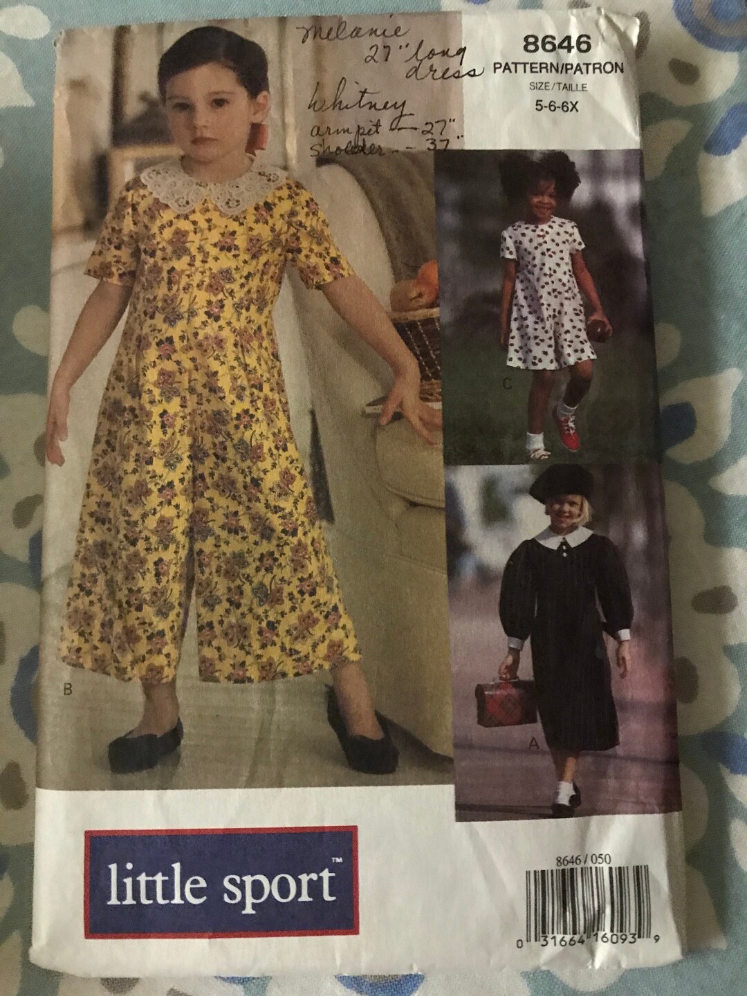 Vogue 8646 Pattern CUT Complete 1990s Girl's Easy Wide Legged Jumpsuit ...
