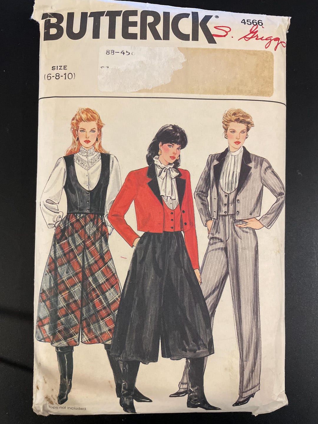 Butterick 4566 Pattern CUT Complete Size 10 1980s Era Vintage Notched ...
