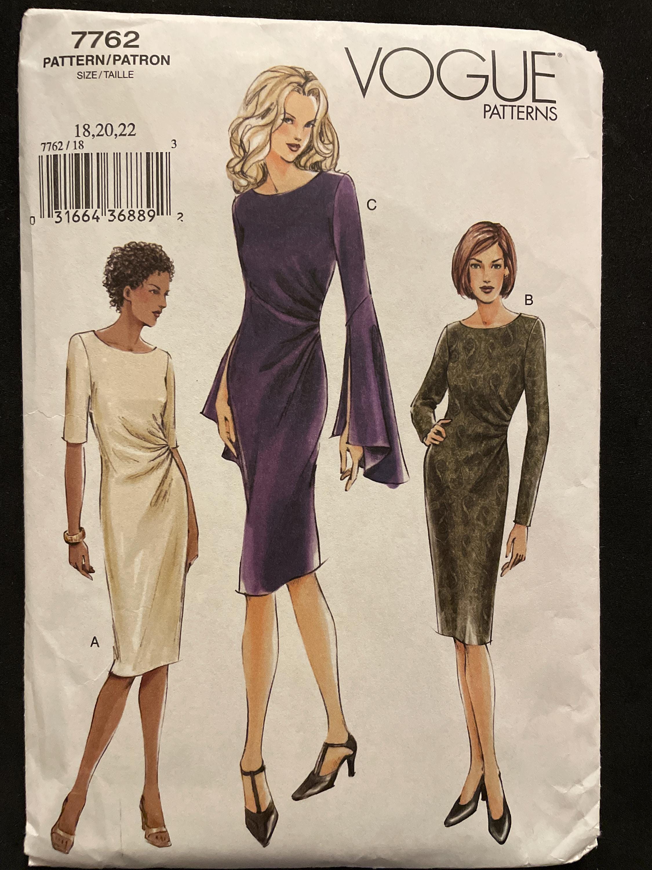 Vogue 7762 Pattern UNCUT Vintage 2000s Long Short Sleeve Angel Close ...