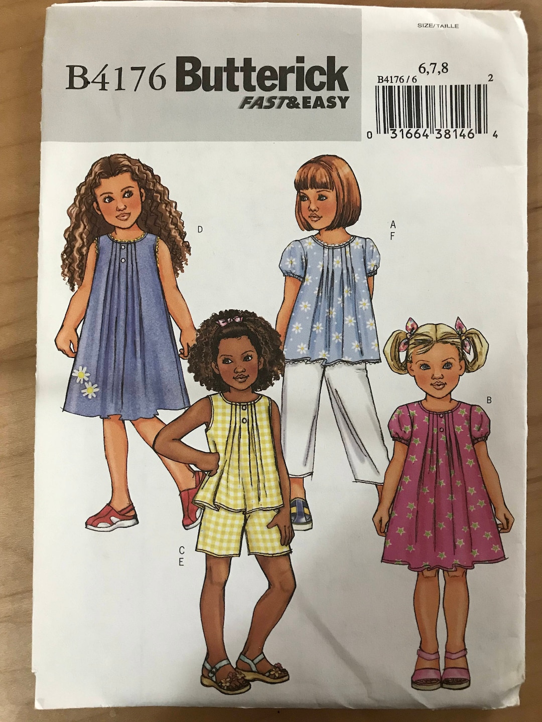 Butterick B4176 4176 Pattern UNCUT 2000s Girl's Sleeveless Short Puff ...