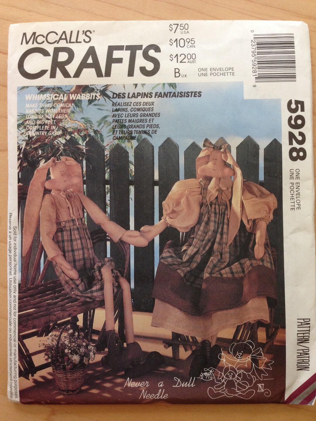 Mccalls 5928 Pattern UNCUT Vintage 1990s Whimsical Wabbits by Never a ...