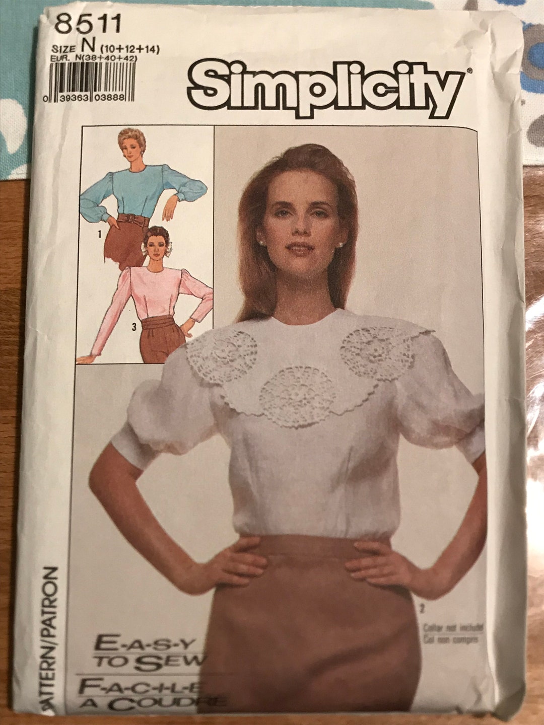 Simplicity 8511 Pattern UNCUT Vintage 1980s Easy to Sew Back Buttoned ...