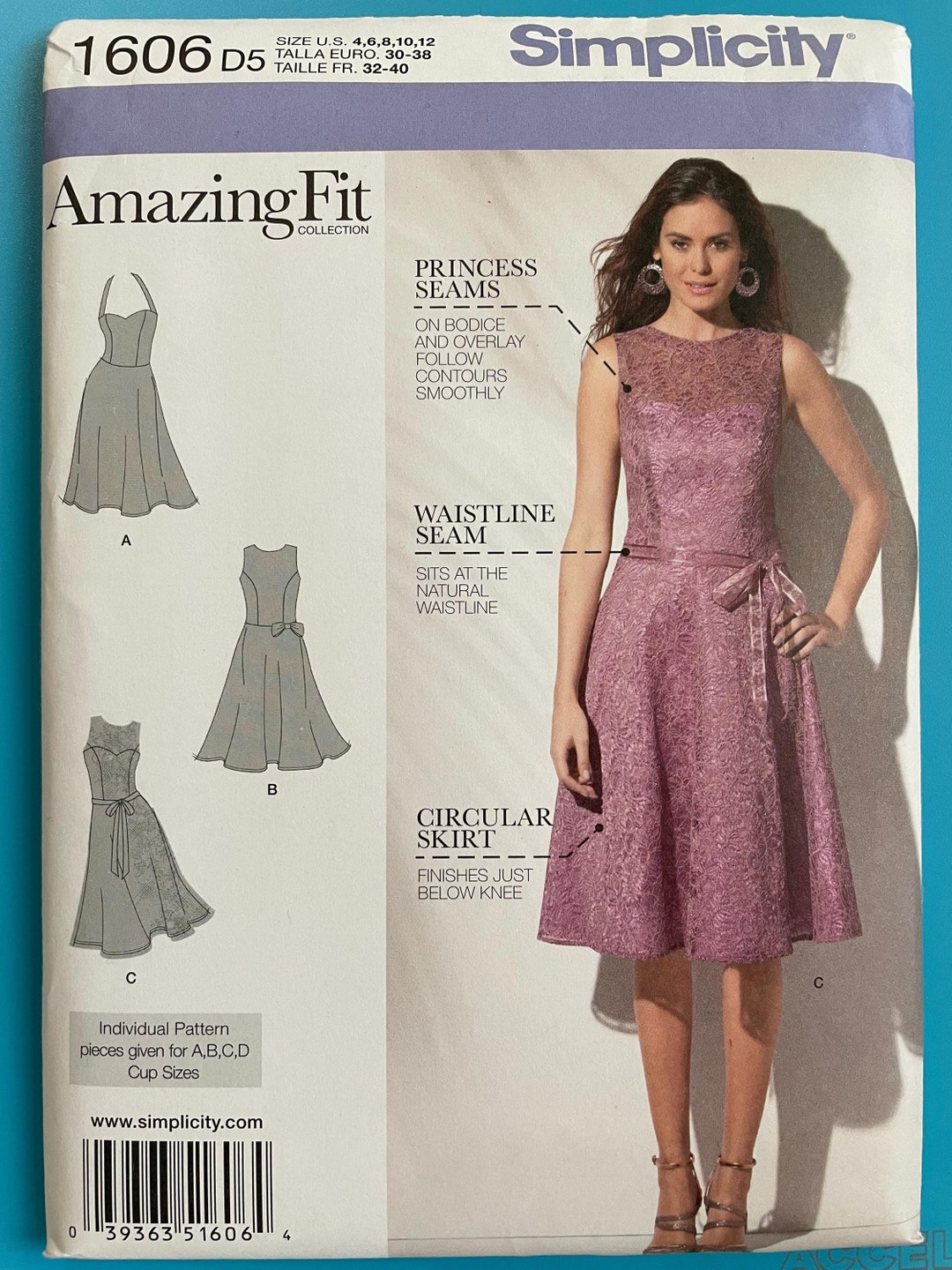 Simplicity 1606 Pattern UNCUT Amazing Fit Flare Princess Seam Dress ...
