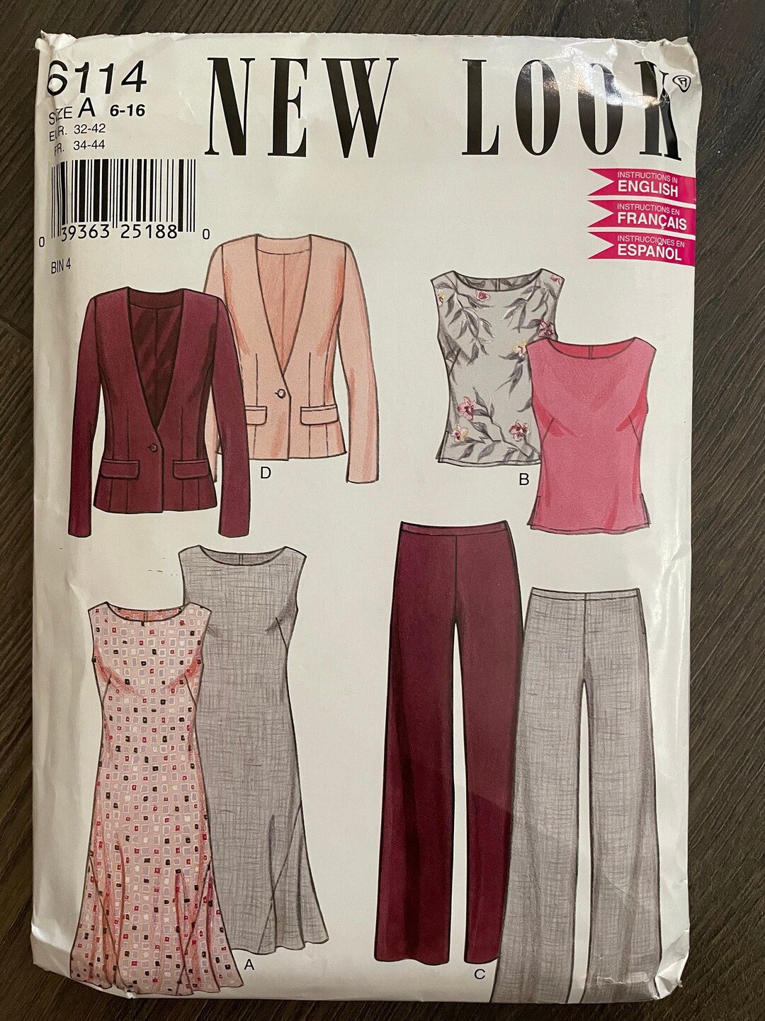 New Look 6114 Pattern UNCUT Vintage 2000s Sleeveless Shell Top Side ...