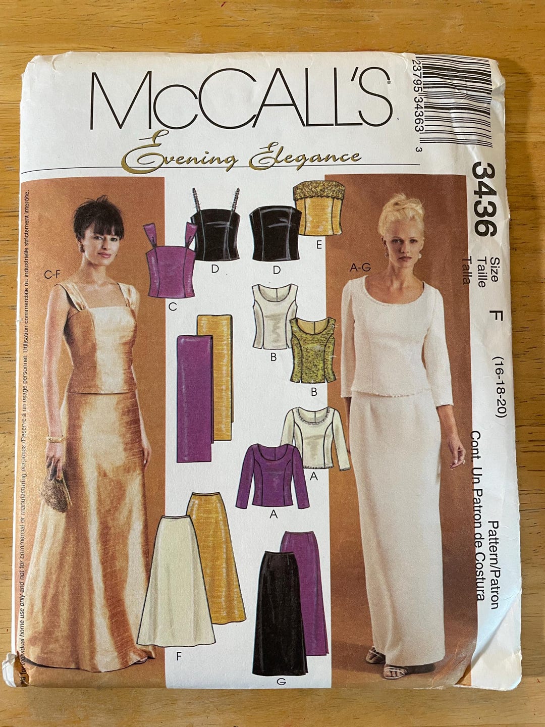 Mccalls 3436 Pattern UNCUT Vintage 2000s Evening Elegance Two Piece ...