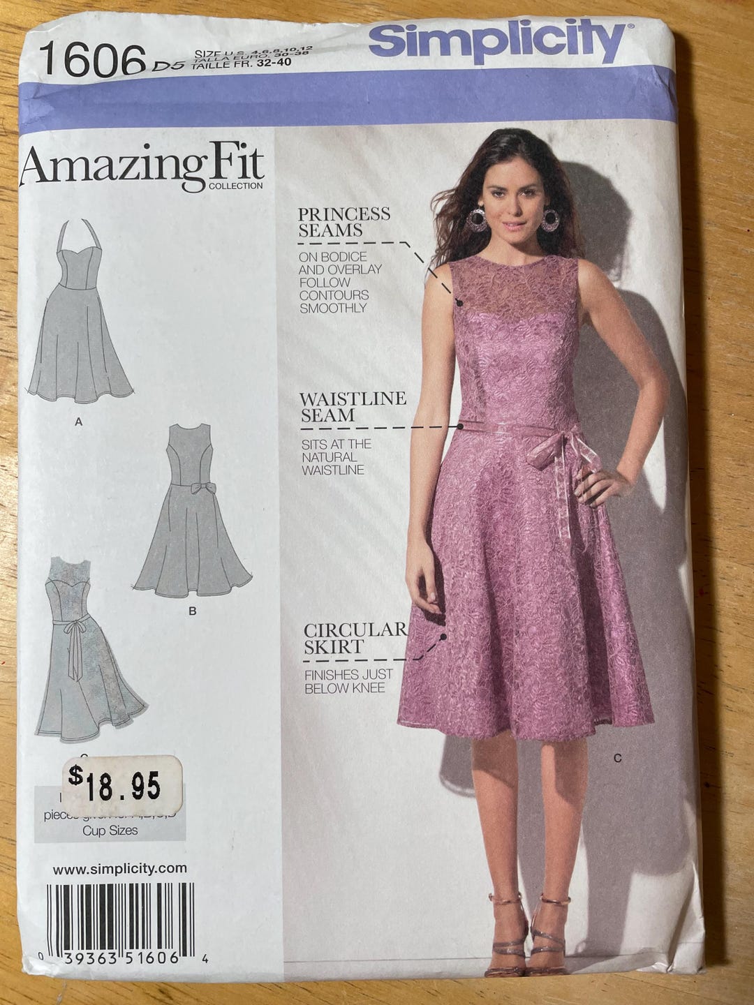 Simplicity 1606 Pattern UNCUT Amazing Fit Flare Princess Seam Dress ...