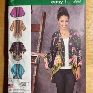 Simplicity 1318 Pattern UNCUT Easy Open Front Kimono Jackets High Low ...