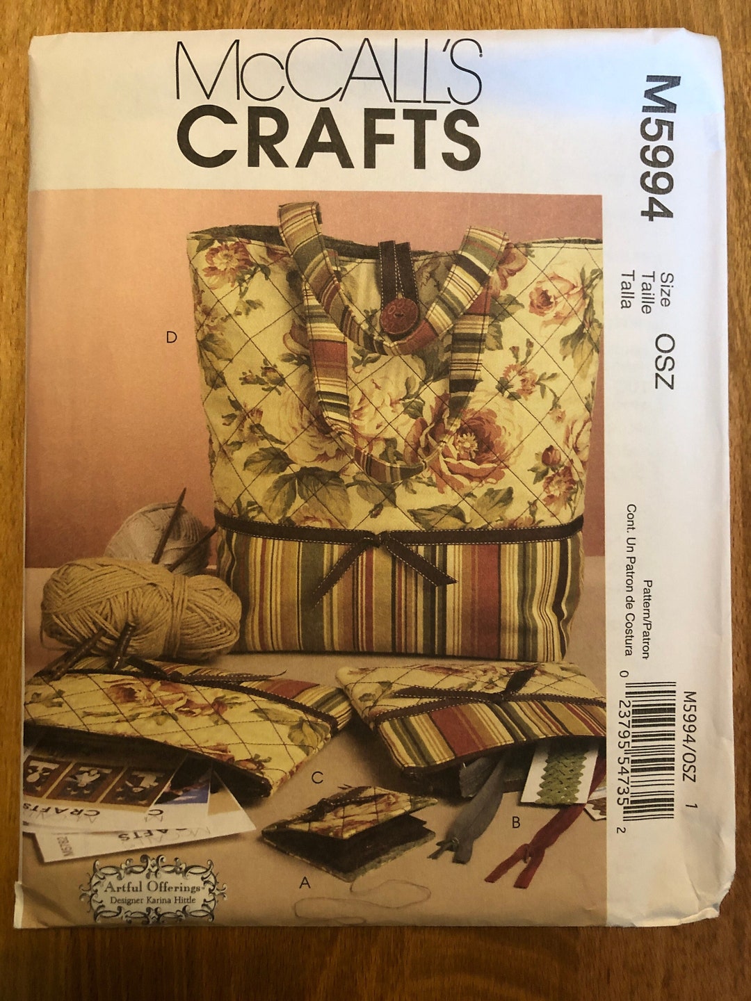 Mccalls M5994 5994 Pattern UNCUT 2000s Crafts Artful Offerings Karina ...