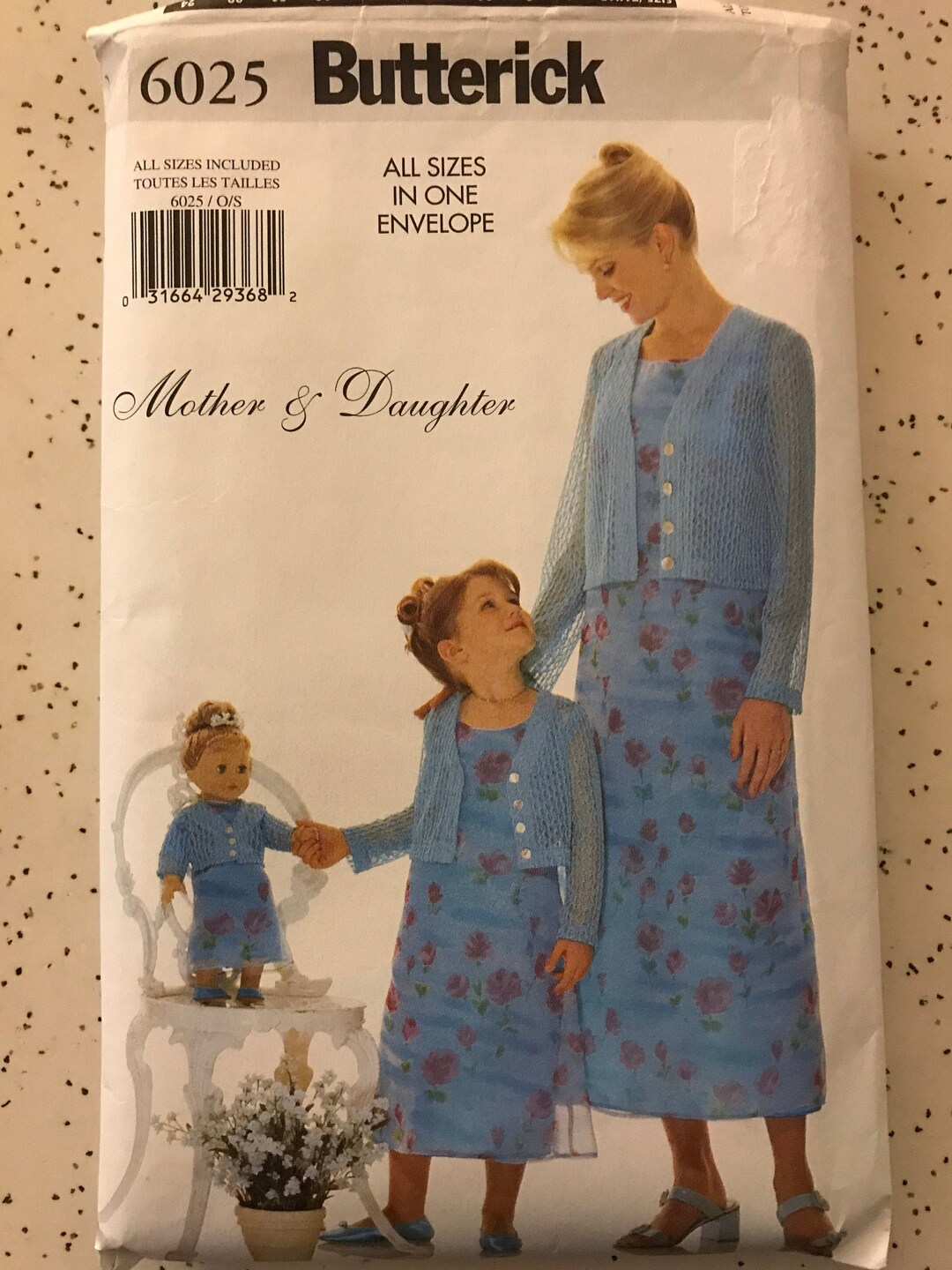 Butterick 6025 Pattern UNCUT 1990s Vintage Mother Daughter and 18" Tall ...