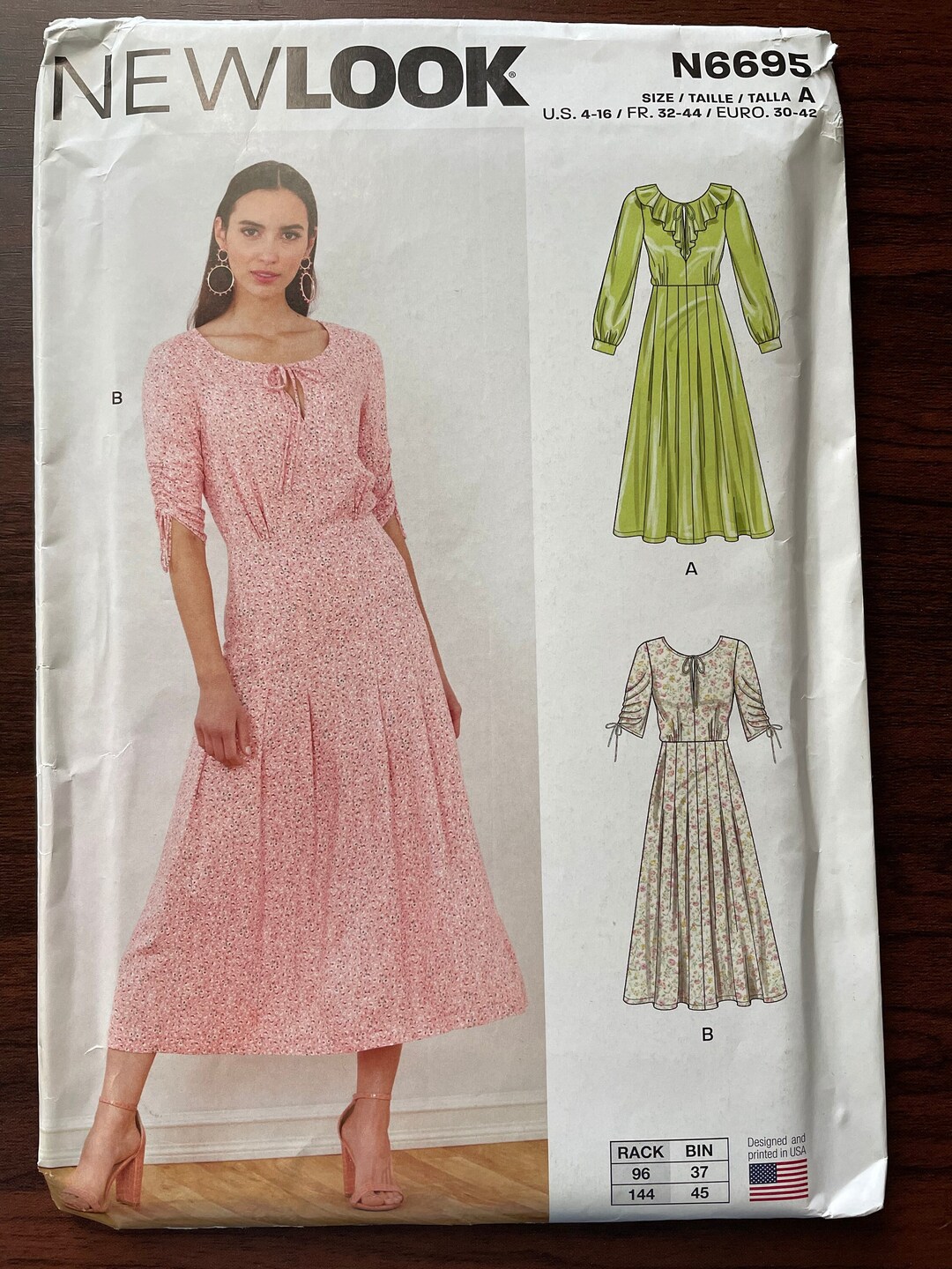 New Look 6695 Pattern UNCUT Scoop Neck Dress Slash Front Tie Closure ...