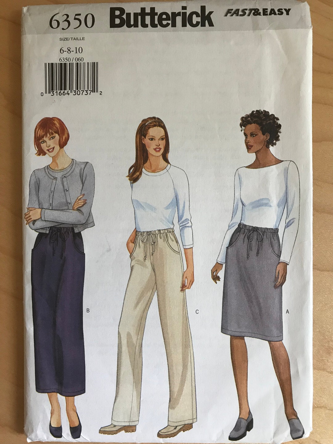 Butterick 6350 Pattern Fast and Easy Casual Drawstring Waist - Etsy