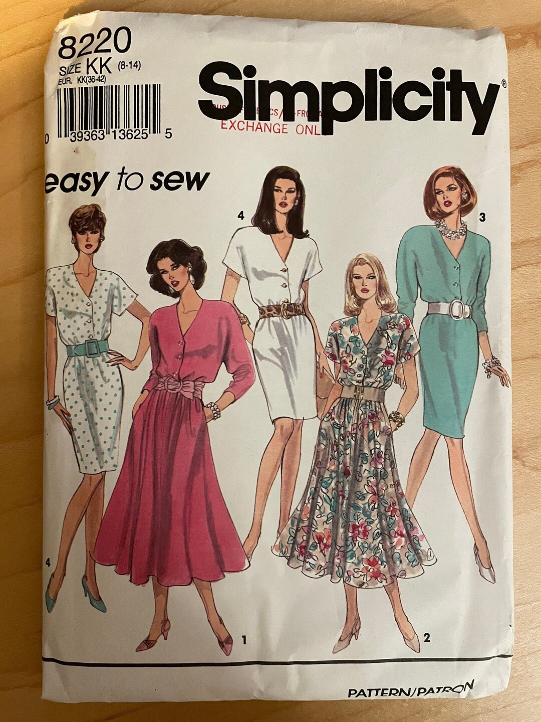 Simplicity 8220 Pattern UNCUT 1990s Vintage Button Front Dress Extended ...