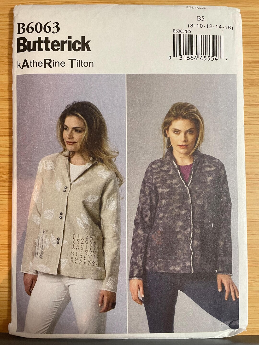 Butterick B6063 6063 Pattern UNCUT Katherine Tilton Loose Fitting ...