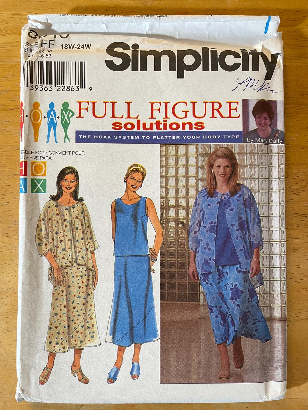 Simplicity 8645 Pattern UNCUT Mary Duffy Hoax Two Piece Dress and ...