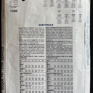 Vogue 1098 Pattern UNCUT 1990s Vintage Basic Design Square Scoop Neck ...