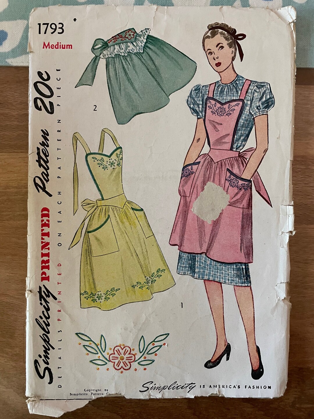 Simplicity 1793 Pattern UNCUT 1940s Vintage Full Sweetheart Neckline ...