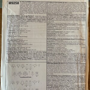 Mccalls M9258 9258 Pattern UNCUT Easy Stitch 'n Save 18" Tall Doll ...