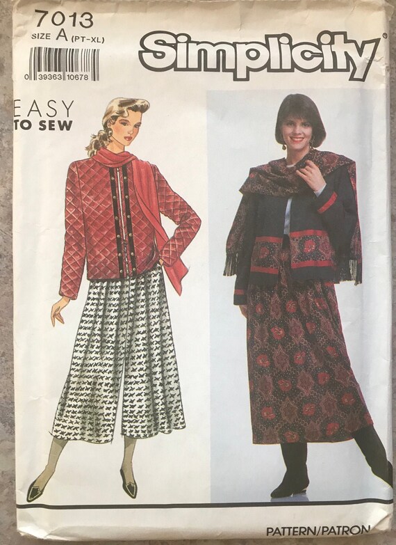 Simplicity 7013 Pattern Easy Pull on Tea Length Skirt or | Etsy
