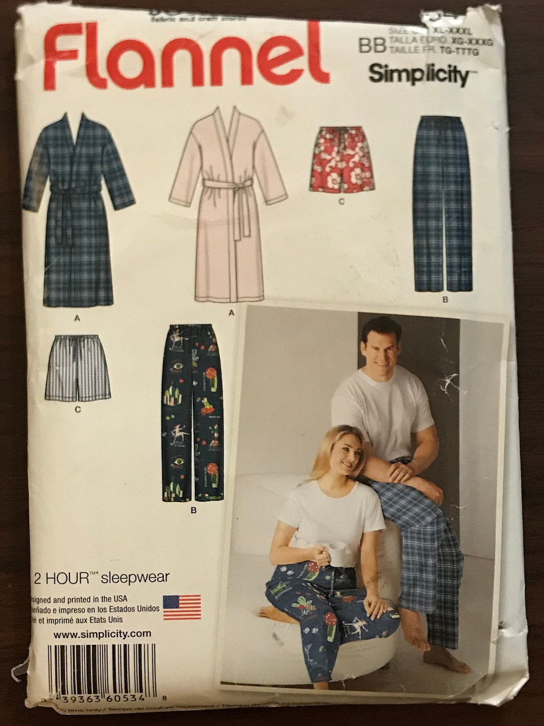 Simplicity S0534 0534 5314 Pattern UNCUT Easy 2 Hour Sleepwear Unisex ...