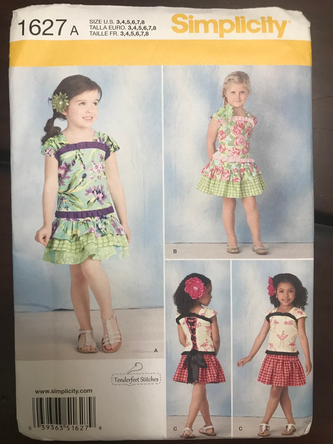 Simplicity 1627 Pattern UNCUT Little Girl's Cap Sleeve Top - Etsy