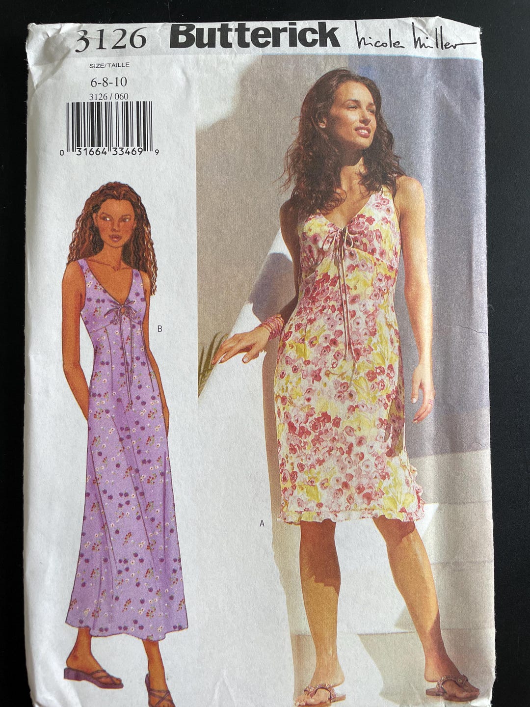 Butterick 3126 Pattern UNCUT Vintage 2000s Nicole Miller Sleeveless ...