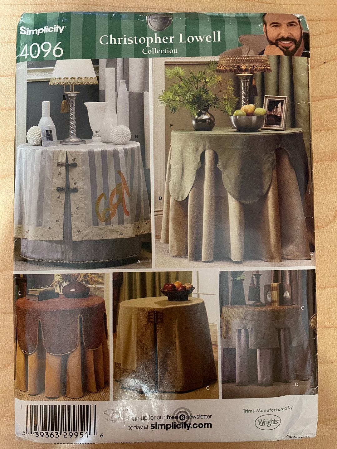 Simplicity 4096 Pattern UNCUT 2000s Wrights Trims Table Covers and ...