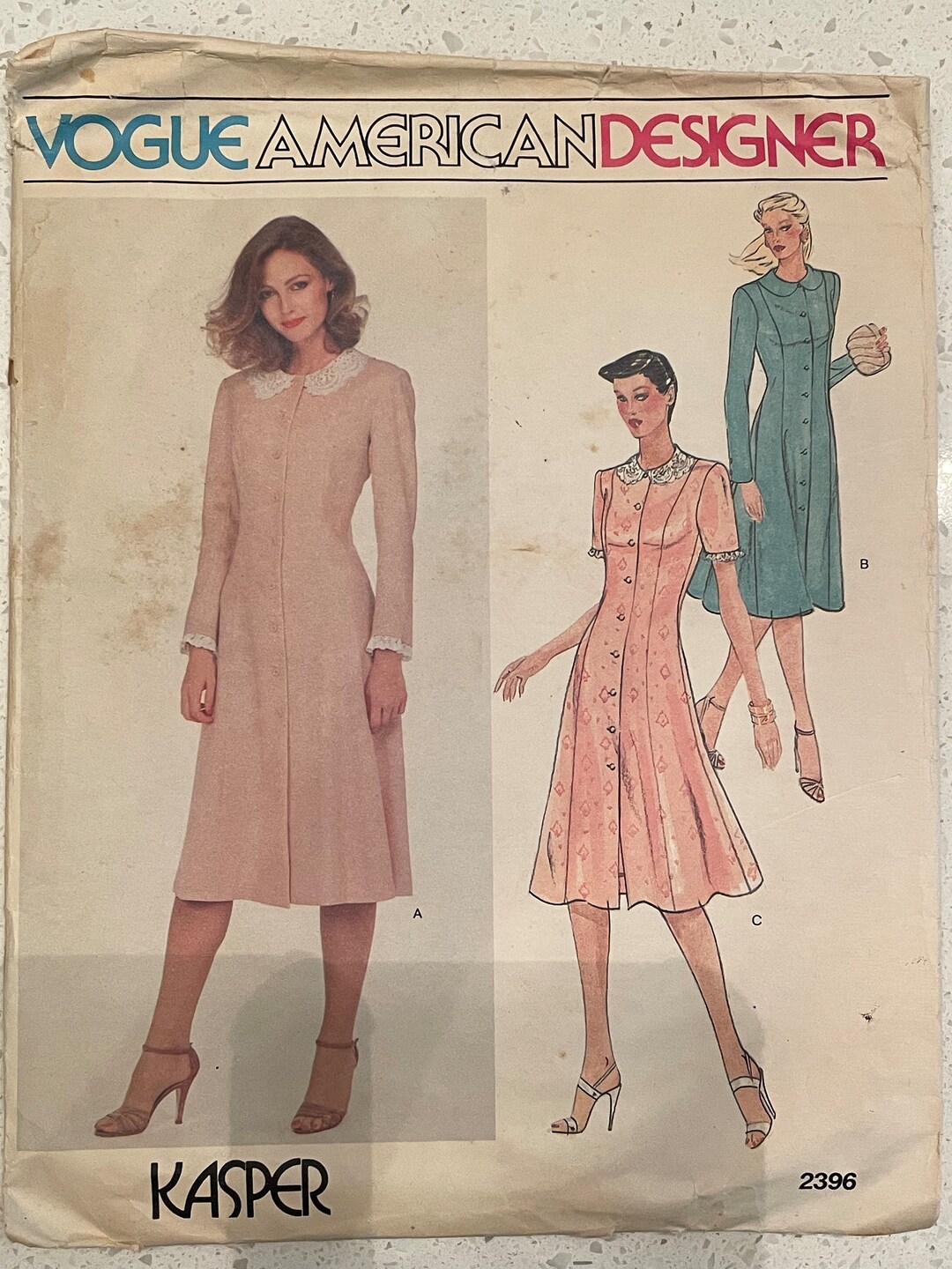 Vogue 2396 Pattern UNCUT 1980s Vintage American Designer Kasper Semi ...