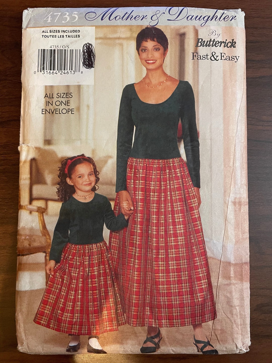 Butterick 4735 Pattern UNCUT 1990s Vintage Fast Easy Mother Daughter ...
