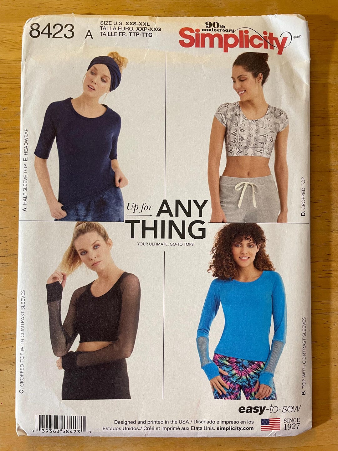 Simplicity 8423 Pattern UNCUT Easy Stretch Knit Activewear Tops T Shirt ...