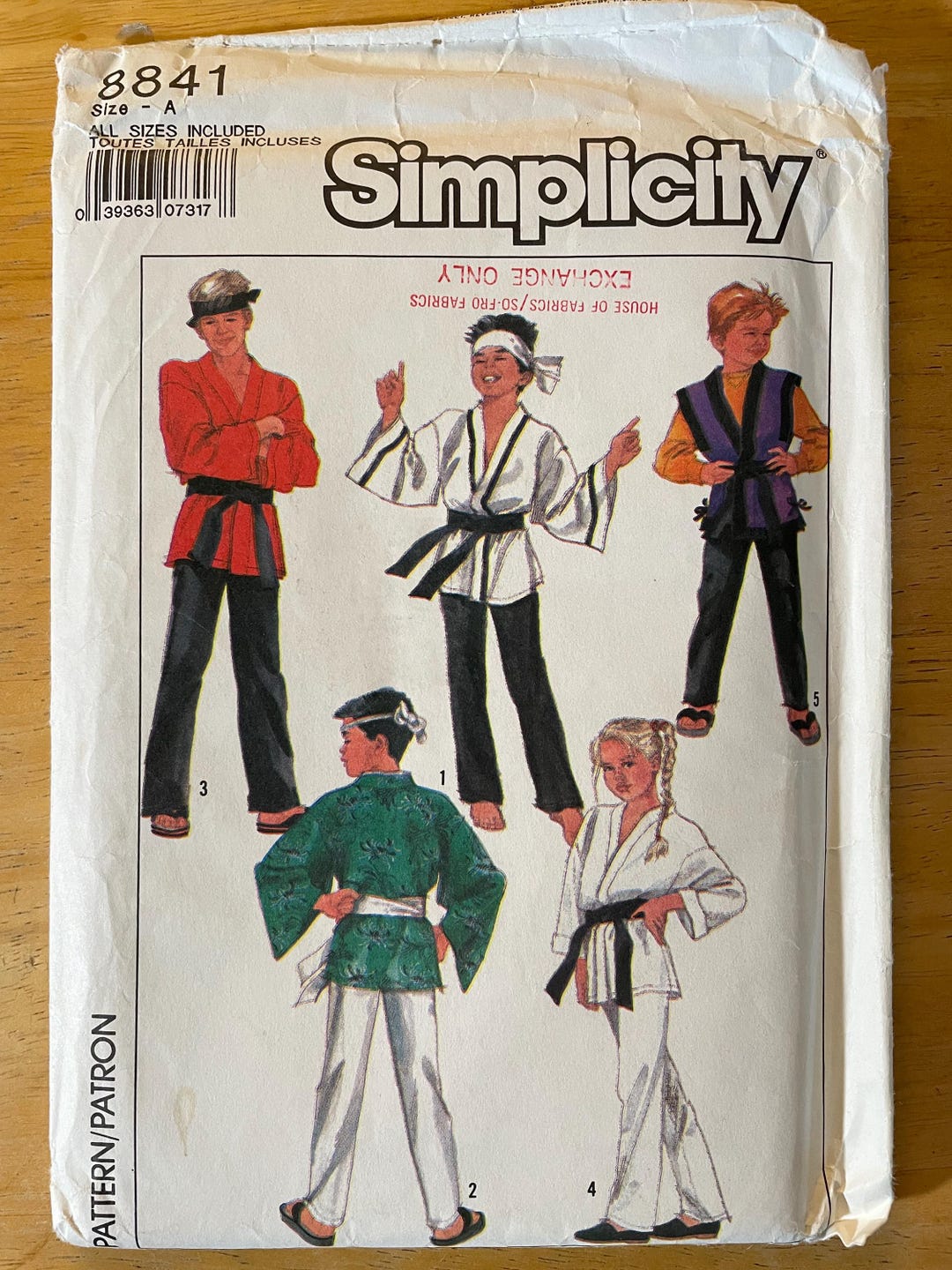 Simplicity 8841 Pattern UNCUT - 1980s Boys and Girls Karate Gi in Two ...