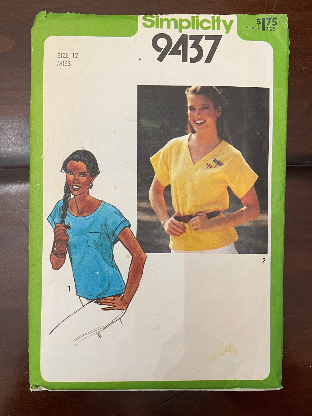 Simplicity 9437 Pattern CUT Complete 1980s Easy Scoop or V Banded Neck ...