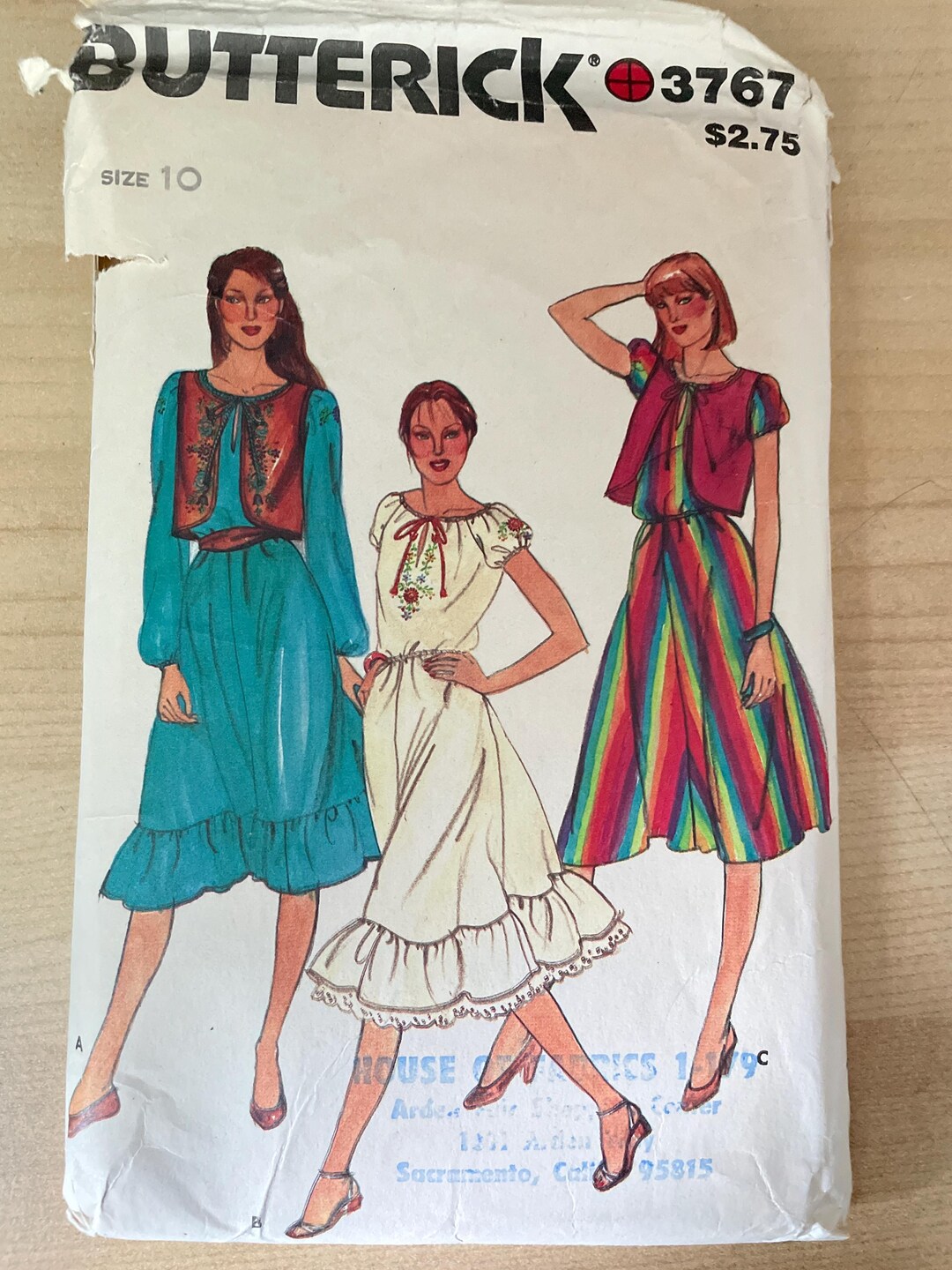 Butterick 3767 Pattern CUT Complete 1970s Vintage Peasant Dress ...
