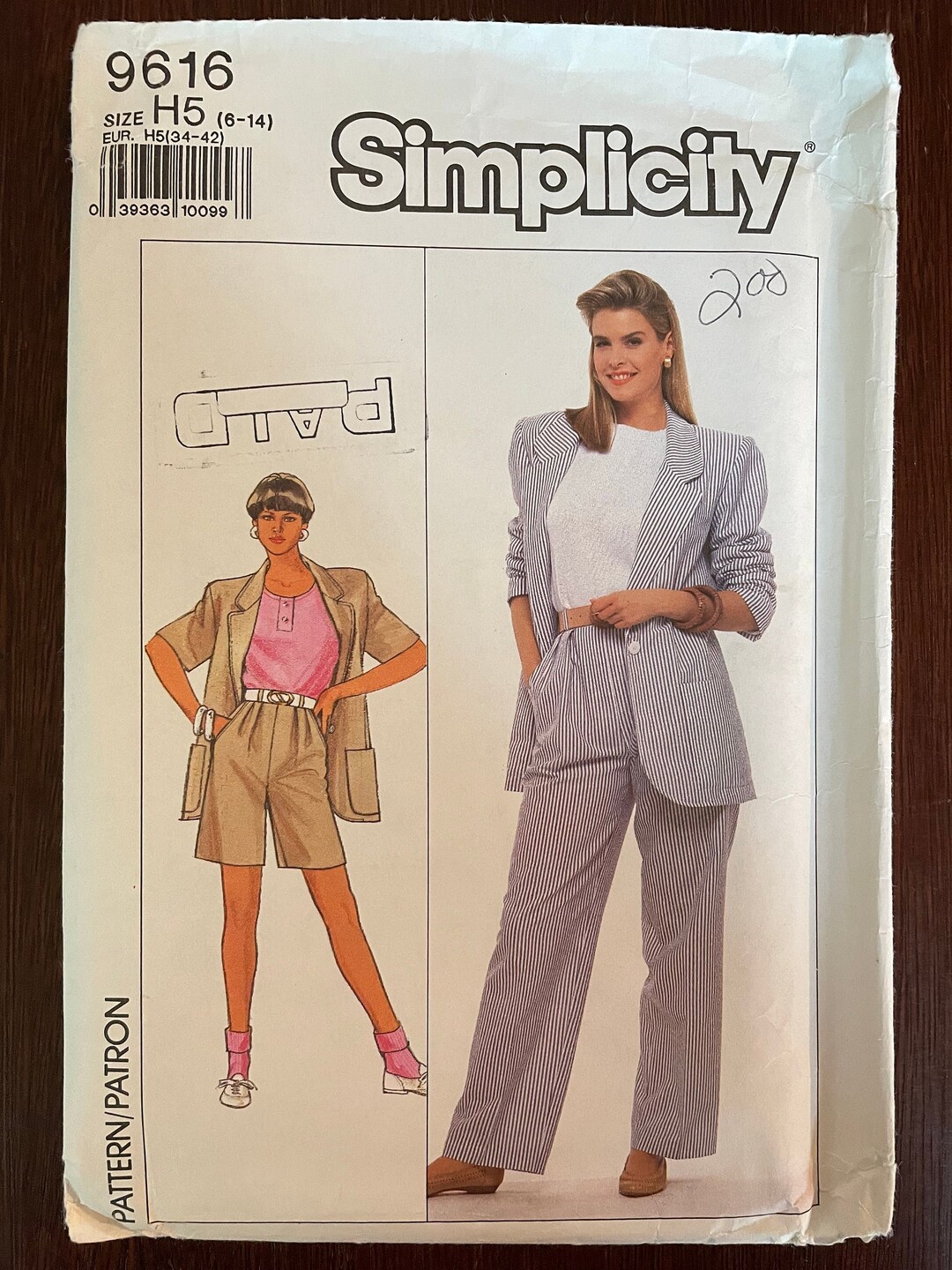Simplicity 9616 Pattern UNCUT 1990s Boxy Fit Unlined Jacket Notched ...