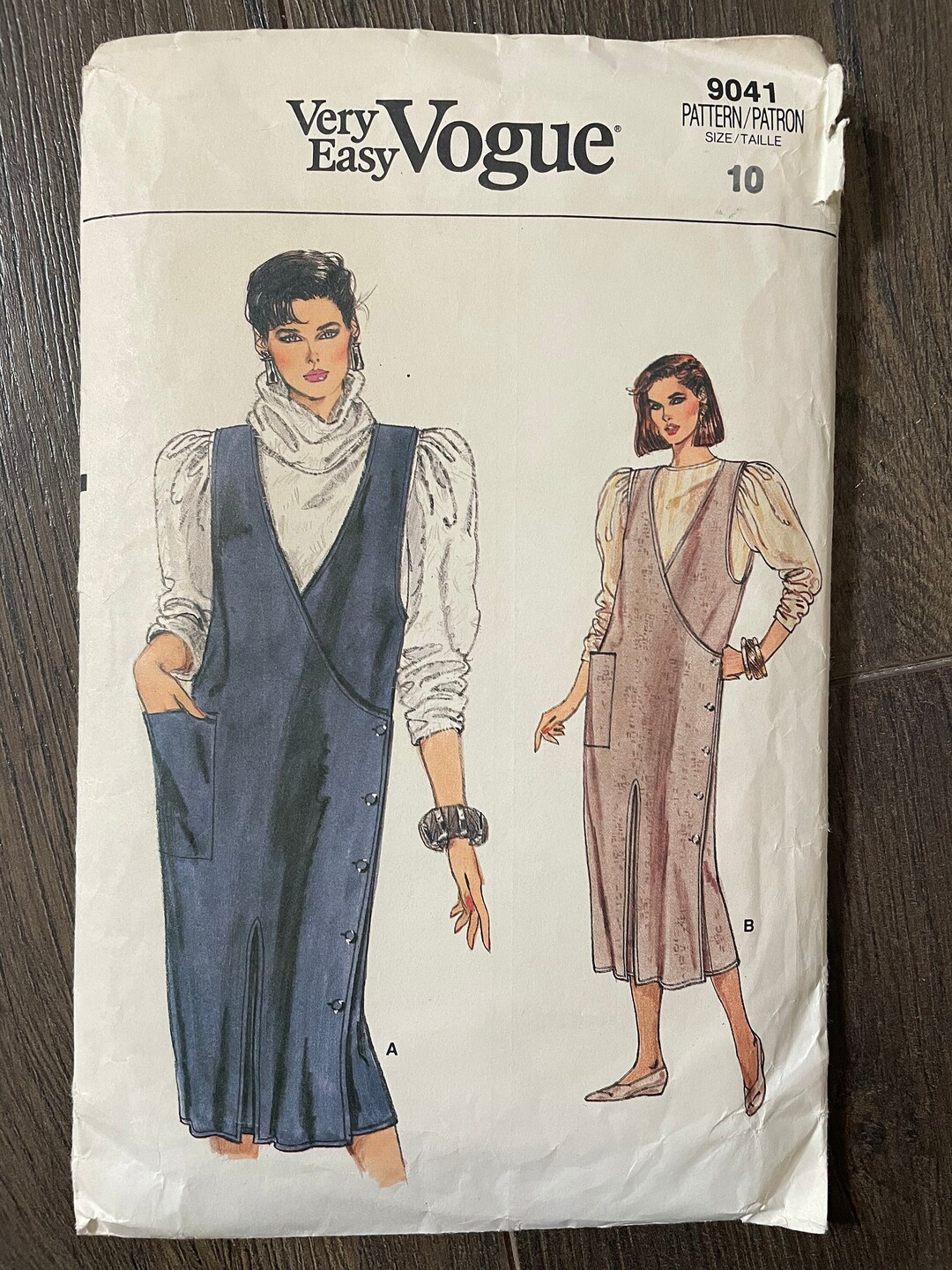 Vogue 9041 Pattern UNCUT 1980s Vintage Very Easy V Neck Surplice Bodice ...