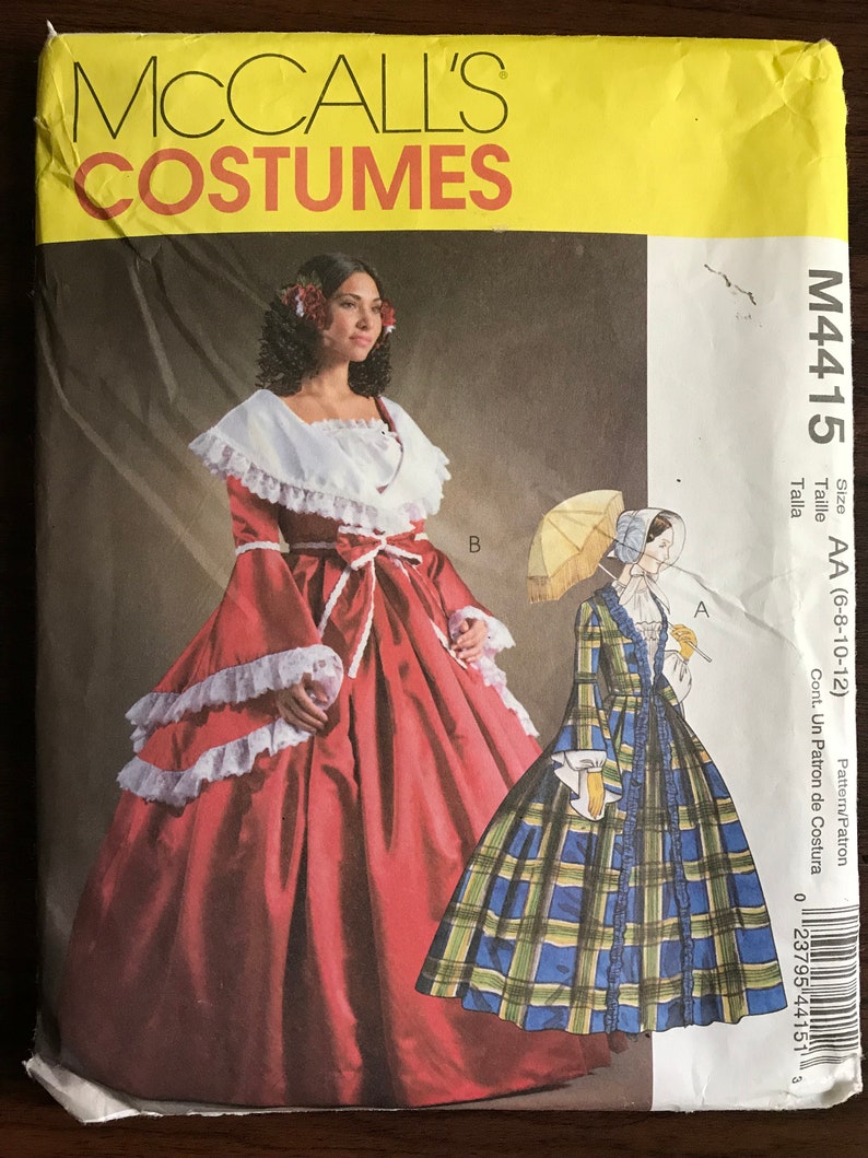 McCalls M4415 4415 Pattern Two Piece Early Victorian Southern | Etsy