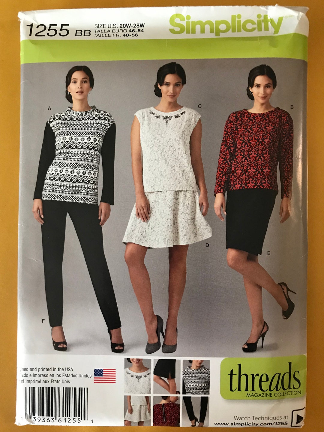 Simplicity 1255 Pattern UNCUT Threads Magazine Collection Round Neck ...