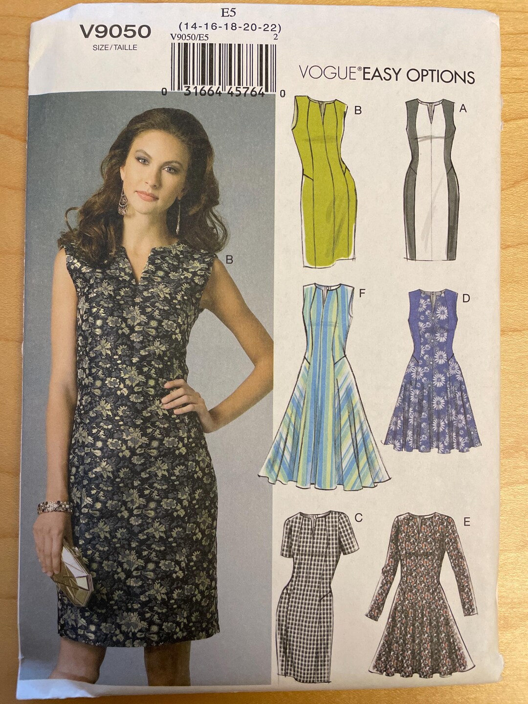 Vogue V9050 9050 Pattern UNCUT Easy Options Slash Front Sleeveless ...
