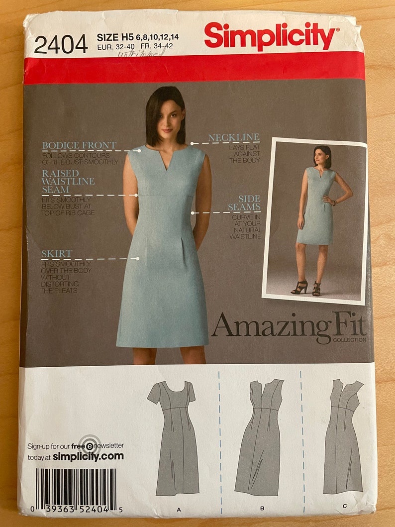 Simplicity 2404 Pattern UNCUT Amazing Fit Empire Waisted Dress - Etsy