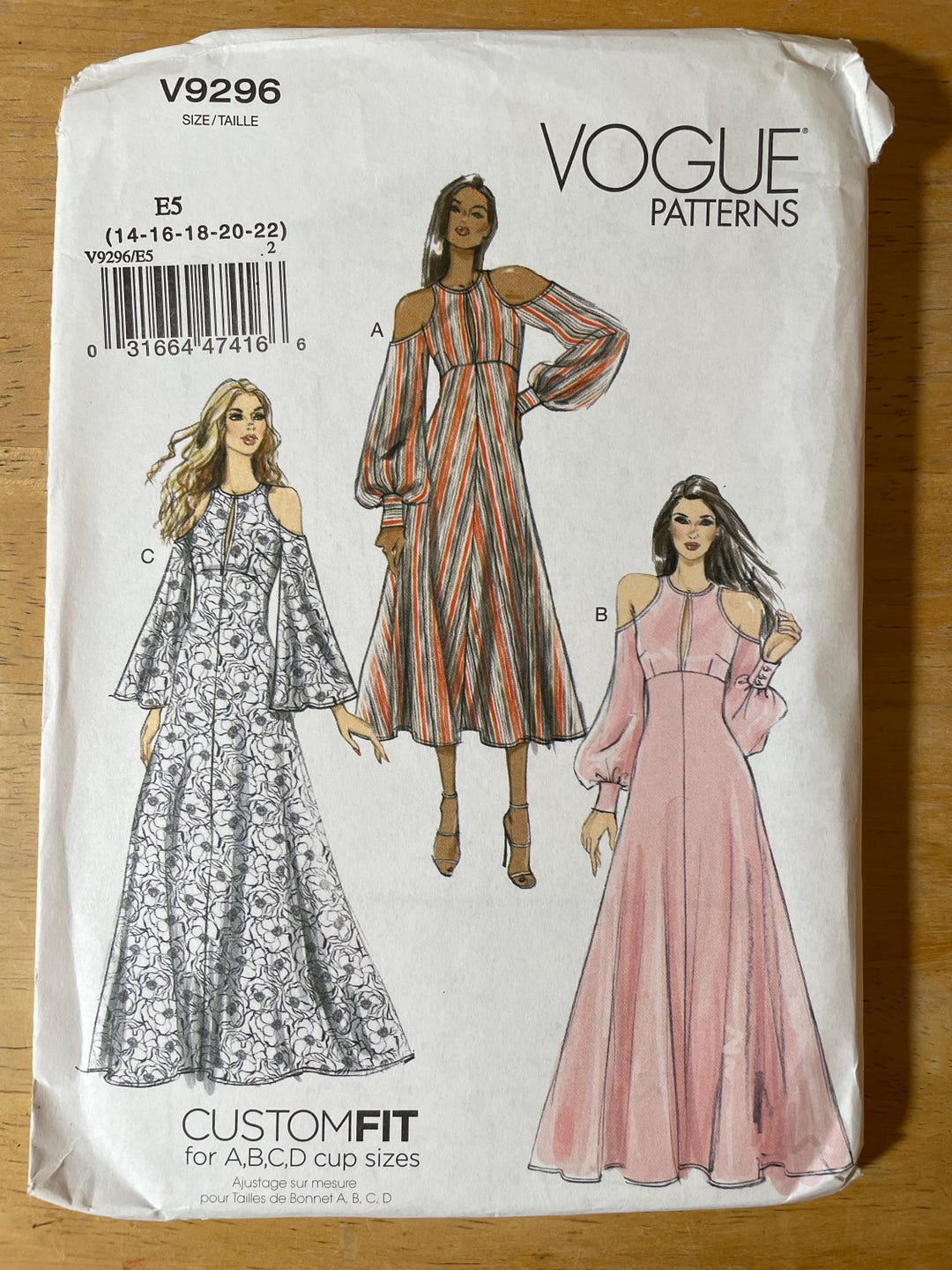 Vogue V9296 9296 Pattern UNCUT Easy Close Fit and Flare Dress Cold ...